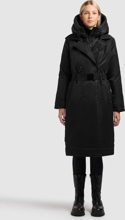 Khujo Trenchcoat KHUJO LEXY, Damen, Gr. XXL, schwarz, 100% Polyamid, unifarben, Raglan&auml;rmel Rippb&uuml;ndchen mit Windstopper, M&auml;ntel, Topseller