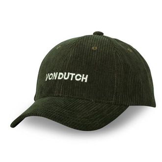 Von Dutch Casquette Homme & Femme 100% Coton, Casquette Baseball Velvet, Effet Velours C&ocirc;tel&eacute;, Ajustable, Vert Taille TU