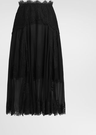 Dolce & Gabbana Rock Aus Chiffon - Frau Collection Schwarz Seide 42