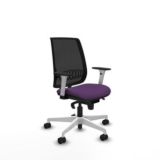 Piqueras y Crespo Alares Schreibtischstuhl mit wei&szlig;en und schwarzen Armlehnen, h&ouml;henverstellbare Lendenwirbelst&uuml;tze, mit 5 Positionen, Schwarz/Violett