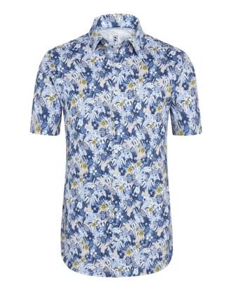 DeSoto Jersey-Kurzarmhemd mit floralem Print und Kentkragen, Slim in