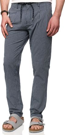 Indicode Herren INWebb Seersuckerhose aus Baumwolle | Herrenhose Freizeithose M&auml;nner Dark Navy, M