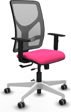 Piqueras y Crespo Palo Rosa Schreibtischstuhl mit 1D-Armen, h&ouml;henverstellbare Lendenwirbelst&uuml;tze, ausgestattet mit Syncro/Traslack und Schneideschaum, mit Rollen von 65