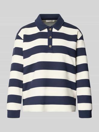 Christian Berg Sweatshirt mit Polokragen und Knopfleiste