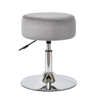Duhome Tabouret Pivotant &agrave; 360&deg; en Velours Tabouret de Maquillage R&eacute;glable en Hauteur Si&egrave;ge Coiffeuse avec Rembourrage pour Chambre Bar Salon, Gris