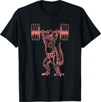 Seembo Dinosaurier-Gewichtheberhanteln, Fitness, Tier, Fitnessstudio, Workout T-Shirt