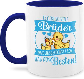 Shirtracer Tasse Tassen 325ml - Bruder - Es gibt so viele Brüder - hellblau - 325 ml - Dunkelblau - lustige kaffeetasse zum kaffeetrinken für den geschenk geschw