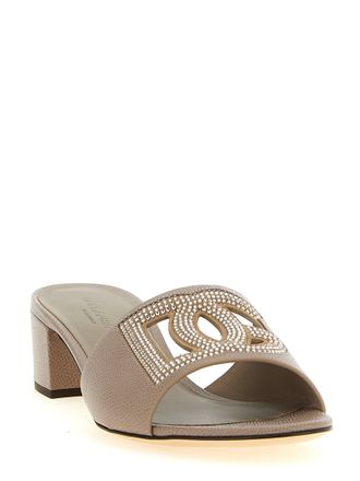 Dolce & Gabbana Womens Gray Calfskin Mules