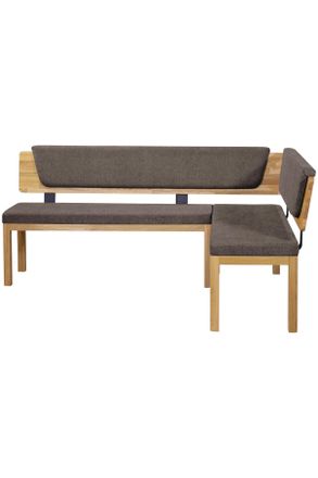 Linea Natura Eckbank, Braun, Eiche, Holz, Textil, Eiche, vollmassiv, 4-Sitzer, Eckteil, L-Form, 208x171 cm, Stoffauswahl, mit R&uuml;ckenlehne, Esszimmer, B&auml;nke, Eckb&auml;n