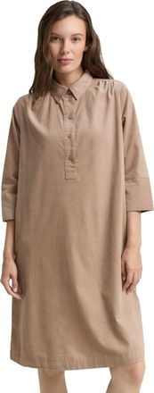 Tom Tailor Damen 1047647 Cordkleid mit Kragen, 32208-Soft Taupe Grey, 44