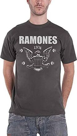 Ramones Générique 1974 Eagle - T-Shirt - Homme, Gris (anthracite), Medium