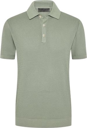Ferrante Unifarbenes Strick-Poloshirt aus edler Baumwolle in