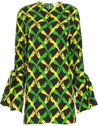 Bottega Veneta Femme, Robes, Multicolore, Taille: 36 FR Graphic Print Silk Blend Top