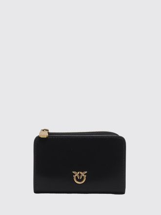 Pinko Bifold-Portemonnaie aus glattem Kalbsleder mit Love-Birds-Logo