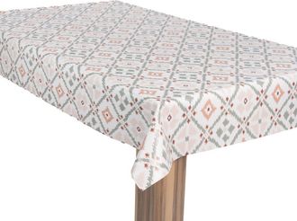 Laro Wachstuch-Tischdecke Wachstischdecke Gartentischdecke Raute Pink Grau, Muster:Raute Pink Grau, Größe:100x140