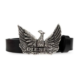 Diesel Homme, Accessoires, Noir, Taille: 80 CM Ceinture en cuir Logo B-Phoenix