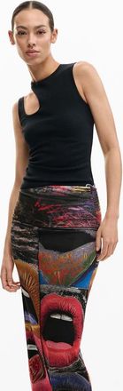 Desigual Jupe &agrave; imprim&eacute; l&egrave;vres - Noir