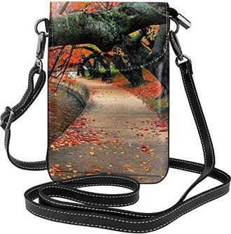 IUBBKI Tree In The Fall Porte-monnaie pour téléphone portable - Petit portefeuille en cuir à bandoulière pour femmes Sac à bandoulière pour carte de transpor