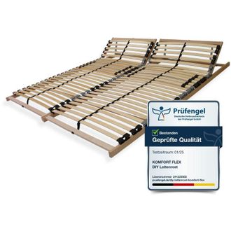 Sleepneo 7 Zonen Lattenrost 180x200 mit verstellbarem Kopfteil - Ergonomischer Lattenrost 7 Zonen und stabilem Buchenholzrahmen, 28 flexible Federholzleisten