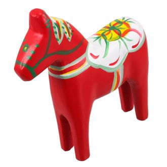 SOLUSTRE Holz Pferd Figur Skulptiert Handgefertigt Ornament Traditionell Bemalt Pferde Dekor Zuhause Schwedisches Pferd Statue H&ouml;lzern F&uuml;r Weihnachten