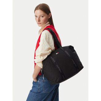 Tommy Jeans Handtasche Tommy Jeans Tjw Ess Daily Tote AW0AW19039 Schwarz