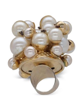 Vintage bague &agrave; perles - Tons neutres