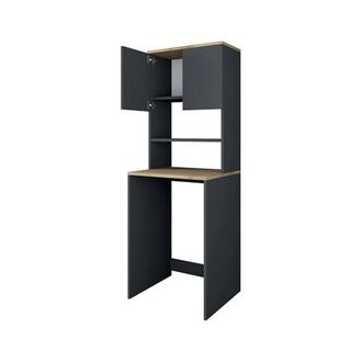 Dmora Mehrzweckschrank Bellona 2 T&uuml;ren 65x183,6 cm Braun 3 B&ouml;den