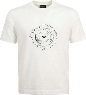Emporio Armani Homme, Tops, Blanc, Taille: XL T-shirt &agrave; col rond