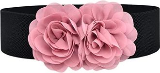 Generic Ceinture &eacute;lastique large pour robes pour femmes, rose, Taille unique