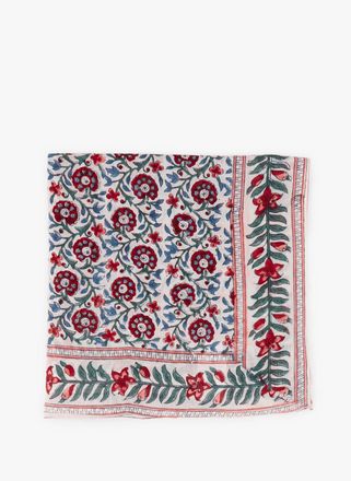 Au Printemps Paris Etole fleurie Carr&eacute; Block en coton