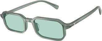 Emporio Armani Homme, Accessoires, Bleu, Taille: 54 MM Rectangle Lunettes de soleil