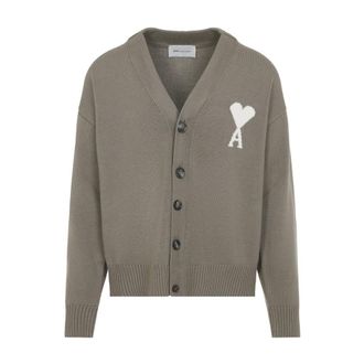 Ami Homme, Pulls, Beige, Taille: XL Ami De Coeur Cardigan