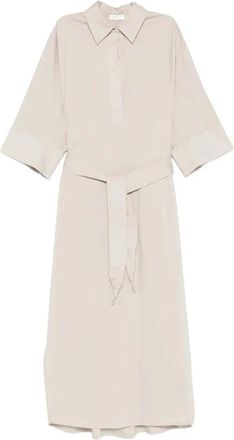 PANICALE Panicale, Femme, Robes, Beige, Taille: 42 FR Robe Chemise Midi Ceintur&eacute;e