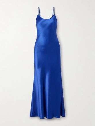 Gabriela Hearst Jesaba Maxikleid Aus Seidensatin - Blau