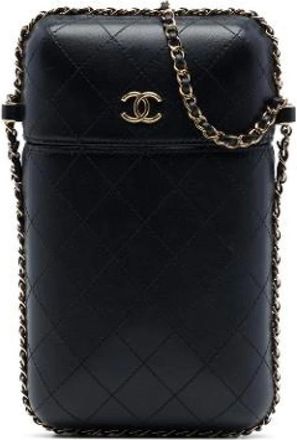 Chanel Pre-owned Porte-t&eacute;l&eacute;phone - Femme - Pre-owned - Noir - Taille: ONE Size
