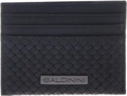 Baldinini Homme, Accessoires, Noir, Taille: ONE Size Porte-cartes en cuir &agrave; motif tiss&eacute;