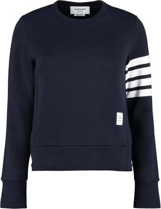 Thom Browne Femme, Sweatshirts et sweats &agrave; capuche, Bleu, Taille: 38 FR Four Bar SweaT-shirt