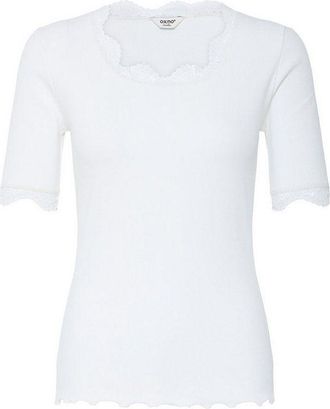Oxmo T-Shirt OXNSuna Rib T-Shirt mit Spitzen Details