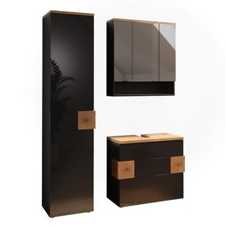 Vicco Badm&ouml;bel-Set Eden, Anthrazit, 3 Teile