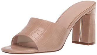 The Drop Pattie Mules à Haut Talon Bloc pour Femme, Effet Crocodile Naturel en Relief, Pointure 38,5