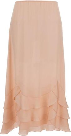 Simone Rocha Femme, Jupes, Rose, Taille: 34 FR Tiered Scalloped Hem Skirt