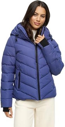 Marikoo Veste dhiver pour femme (XS-3XL) - Imperm&eacute;able, chaude, capuche amovible, coupe-vent - Veste matelass&eacute;e pour femme - Col montant, 4 poches, fermeture 