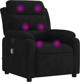 vidaXL Fauteuil de massage inclinable noir velours Vidaxl