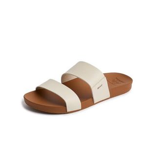 Reef Cushion Vista Womens Fashion Slide Sandal, Vegan Leather Strap, Ultra Soft Cushion Footbed, Vintage, 7.5