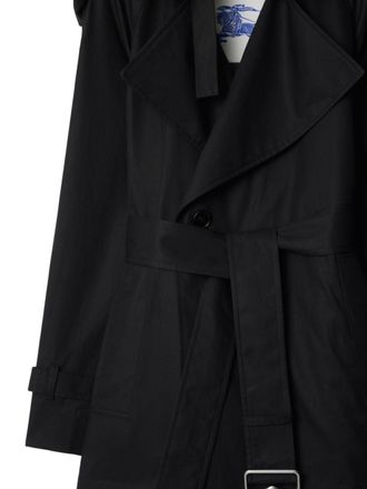 Burberry Cotton Gabardine Trench Coat - Black