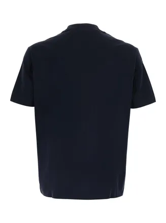 Emporio Armani Mens Cotton T-Shirt Blue T-Shirts And Polos