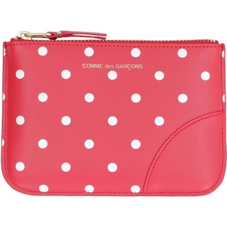 Comme Des Gar&ccedil;ons Logo Detail Flache Ledertasche - - Accessories - Damen - Rot - ONE SIZE