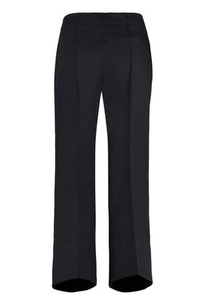 Bottega Veneta Womens High-Rise Cotton Trousers Blue Straight