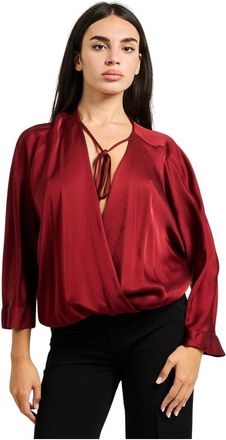 Manila Grace Femme, Blouses et Chemises, Rouge, Taille: 38 FR Teardrop Neckline Blouse