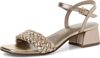 Marco Tozzi Damen Sandalen mit Absatz Elegant Kleiner Absatz, Gold (Platinum Comb), 36 EU